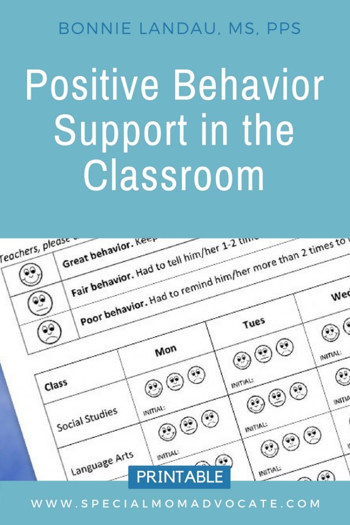 Positive Behavior Support in the Classroom – Printable | Special Mom ...